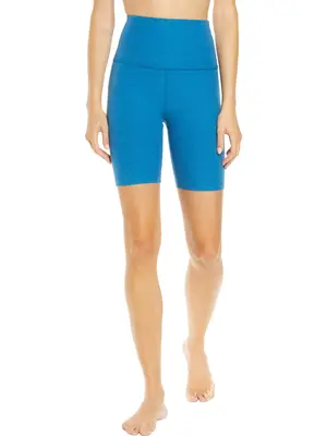 Beyond Yoga Beyond Yoga High Waisted Biker Shorts Gulf Stream-oceana