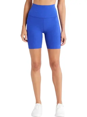 Beyond Yoga Beyond Yoga High Waisted Biker Shorts Royal Blue Pop Heath