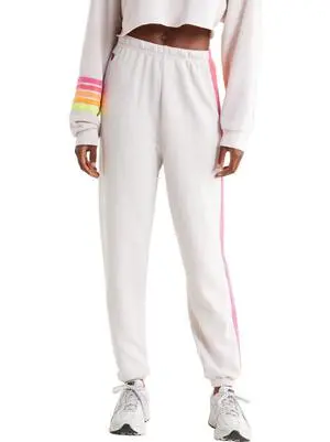 Aviator Nation Aviator Nation Stripe Track Pants Dove/neon