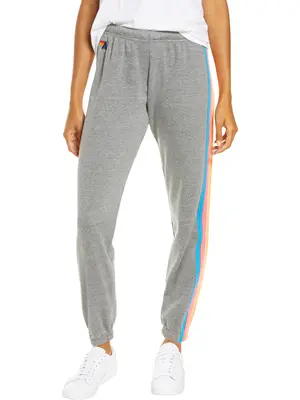 Aviator Nation Aviator Nation Stripe Track Pants Heather Rainbow