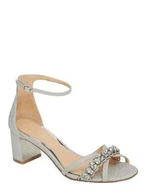 Badgley Mischka Giona Sandal - Silver Glitter Fabric