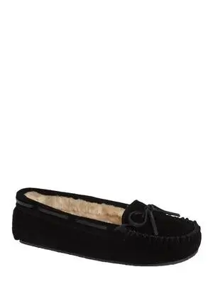 Minnetonka Cally Slipper - Black Suede