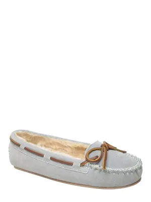 Minnetonka Minnetonka Cally Slipper Ice Grey Suede