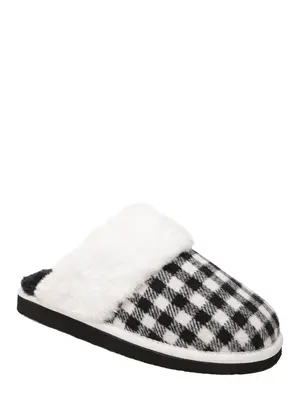 Minnetonka Minnetonka Chesney Mule Slipper Black-white Check