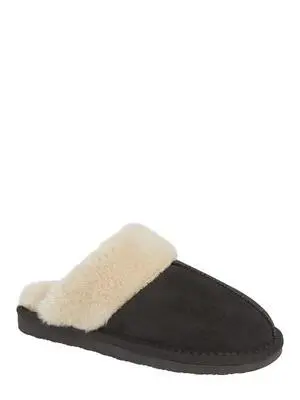 Minnetonka Chesney Mule Slipper - Charcoal Suede