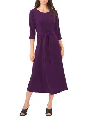 Chaus Chaus Tie Front Midi Dress Luxe Plum