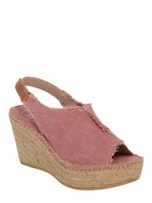 TONI PONS Lugano Espadrille Wedge Sandal - Light Pink Fabric