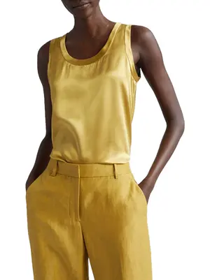 Lafayette 148 New York Lafayette 148 New York Perla Reversible Silk Tank Desert Grass