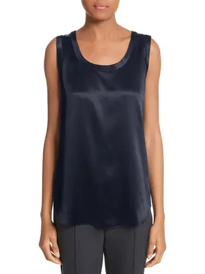 Lafayette 148 New York Lafayette 148 New York Perla Reversible Silk Tank Ink