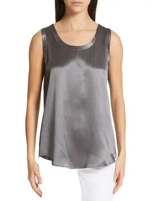 Lafayette 148 New York Lafayette 148 New York Perla Reversible Silk Tank Rock
