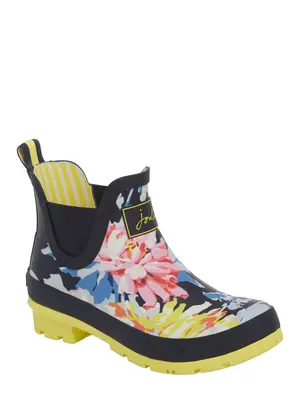 Joules Wellibob Short Chelsea Rain Boot Navy All Over Floral