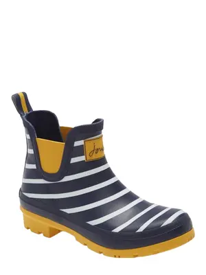 Joules Wellibob Short Chelsea Rain Boot Navy Engineered Stripe