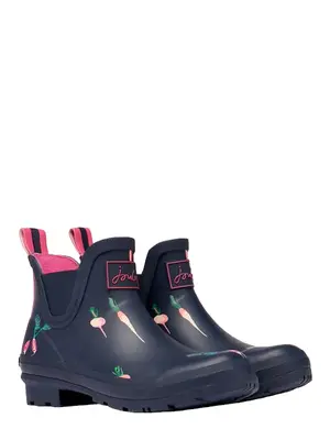 Joules Wellibob Short Chelsea Rain Boot Navy Vegetables