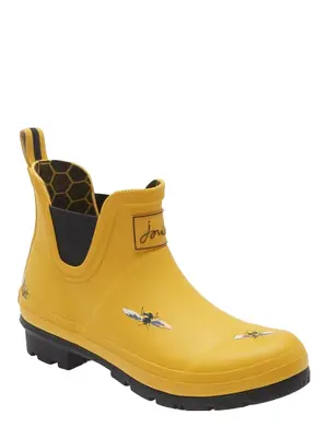Joules Wellibob Short Chelsea Rain Boot Yellow Bees