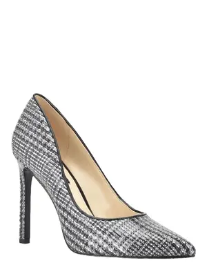Nine West Nine West Tatiana Pointed Toe Stiletto Pumps Black/ Grey Sequin
