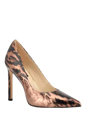 Nine West Nine West Tatiana Pointed Toe Stiletto Pumps Gold Leopard