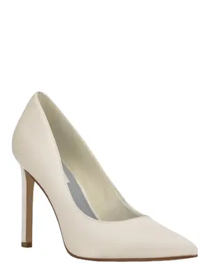Nine West Nine West Tatiana Pointed Toe Stiletto Pumps Ivory Satin