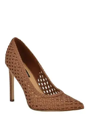 Nine West Tatiana Pointed Toe Stiletto Pumps - Medium Brown 210