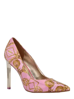 Nine West Nine West Tatiana Pointed Toe Stiletto Pumps Pink Chain Multi