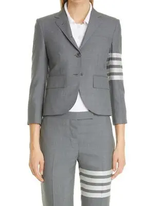 Thom Browne Stripe Wool Sport Coat - Med Grey