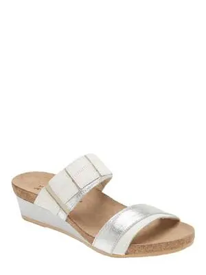 Naot Royalty Wedge Slide Sandal - Soft White/soft Silver
