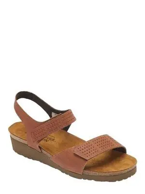 Naot Vivian Wedge Sandal - Latte Brown Leather