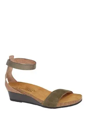 Naot Naot Pixie Sandal Olive Suede/pewter Leather