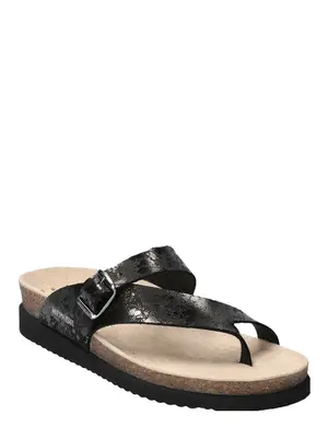 Mephisto Mephisto Helen Toe-Loop Sandal Black Paint Leather