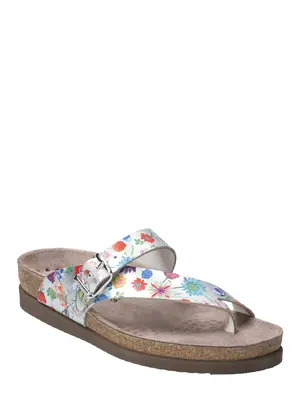 Mephisto Mephisto Helen Toe-Loop Sandal Silver Metallic Leather