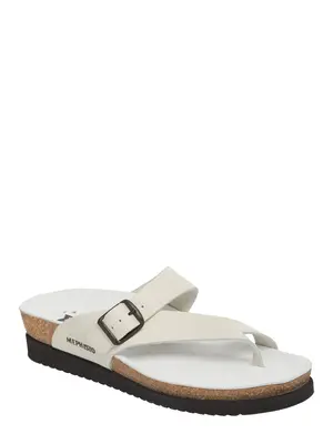 Mephisto Mephisto Helen Toe-Loop Sandal Soft White Waxy Leather