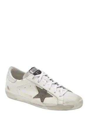 GOLDEN GOOSE Super-Star Low-Top Sneaker White/ Green/ Silver
