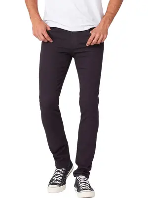 Paige TRANSCEND Federal Slim Straight Leg Jeans Deep Black Violet