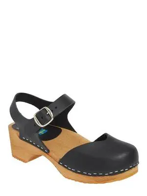 Mia MIA Sofia Clog Sandal Black Leat
