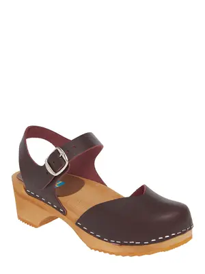 Mia MIA Sofia Clog Sandal Wine Leather