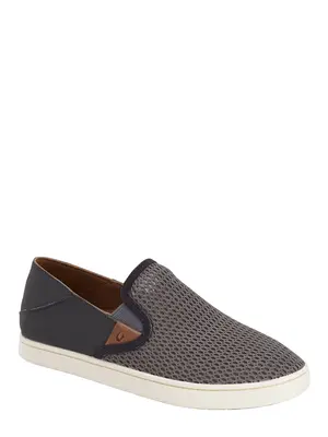 Olukai OluKai Pehuea Slip-On Sneaker Grey Faux Leather