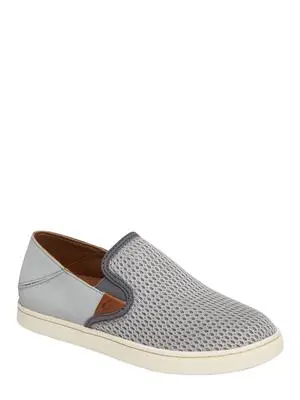 Olukai OluKai Pehuea Slip-On Sneaker Pale Grey Fabric