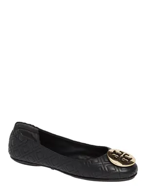 Tory Burch Tory Burch Minnie Travel Ballet Flat Black/ Gold Quilted