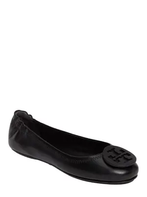 Tory Burch Tory Burch Minnie Travel Ballet Flat Black Leather
