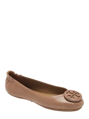 Tory Burch Tory Burch Minnie Travel Ballet Flat Brown