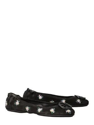 Tory Burch Tory Burch Minnie Travel Ballet Flat Daybreak Ditsy / Perfect Black