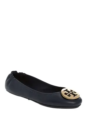 Tory Burch Tory Burch Minnie Travel Ballet Flat Ink Navy/ Gold