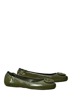 Tory Burch Tory Burch Minnie Travel Ballet Flat Militare Green