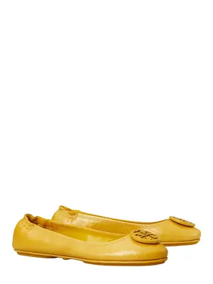 Tory Burch Tory Burch Minnie Travel Ballet Flat Mustard/ Mustard