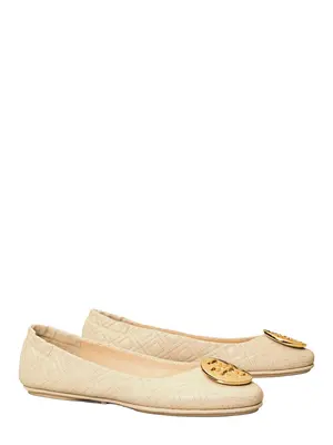 Tory Burch Tory Burch Minnie Travel Ballet Flat New Cream / Gold