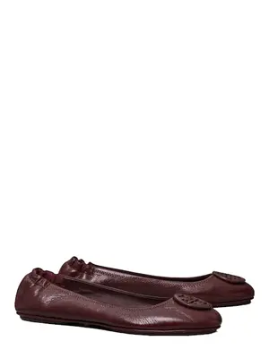 Tory Burch Tory Burch Minnie Travel Ballet Flat Plum