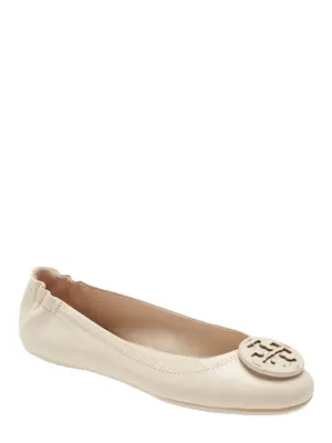 Tory Burch Tory Burch Minnie Travel Ballet Flat White