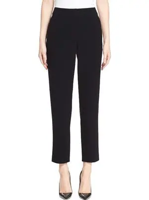 St. John Cropped Crepe Marocain Pants - Caviar