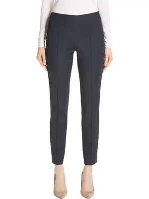 Akris Akris Melissa Slim Techno Cotton-Blend Trousers Navy
