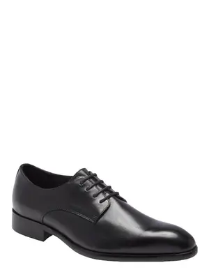 Nordstrom Dax Plain Toe Derby Black Leather