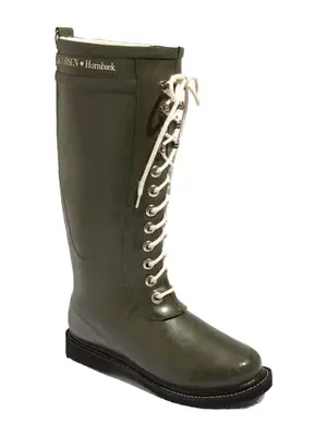ILSE JACOBSEN Lace-up Rubber Boots - Army